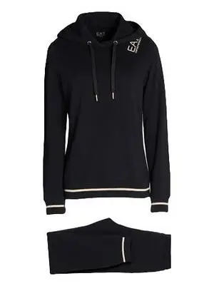 EA7 Tracksuit In Cotton, Elastane, Metallic Fiber, And Polyester - Black