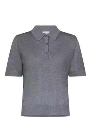 Loulou De Saison Migo Ribbed Polo Shirt - Grey