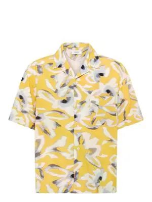 LANEUS Floral-pattern Shirt - Yellow