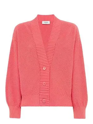 LANEUS V-neck Buttoned Cardigan - Pink