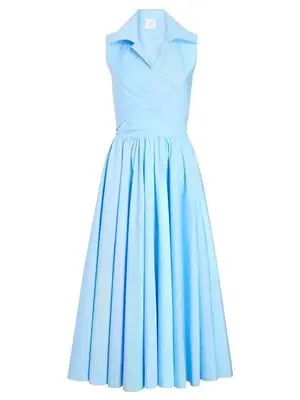 Patou Draped Midi Dress - Blue