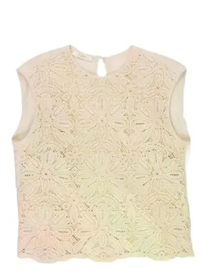 GLANSHIRT Macramé-lace Top - Neutrals
