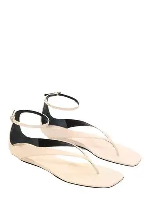 Loulou De Saison T-bar Flat Sandals - Neutrals