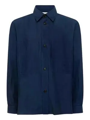LANEUS Chest-pocket Overshirt - Blue