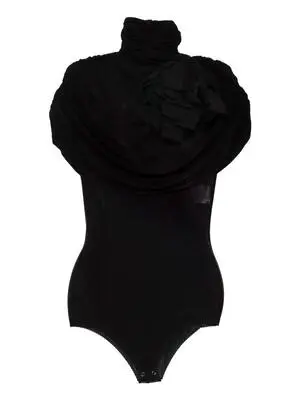 Magda Butrym Flower-embellished Bodysuit - Black