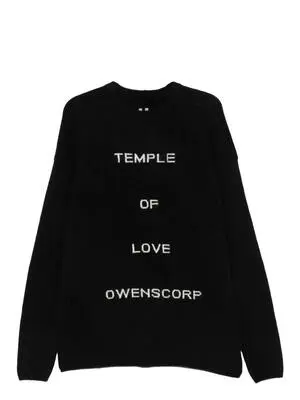 Rick Owens Crew-neck Letter-intarsia Sweater - Black