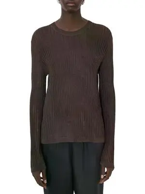 Loulou De Saison Hedora Ribbed Jumper - Brown