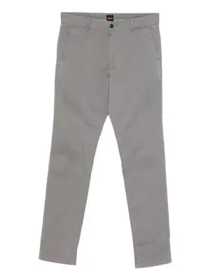 BOSS Textured Straight Leg Trousers - Grey