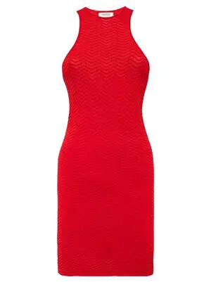 LANEUS Sleeveless Knitted Dress - Red