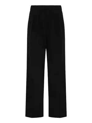 LANEUS Elasticated-waistband Trousers - Black