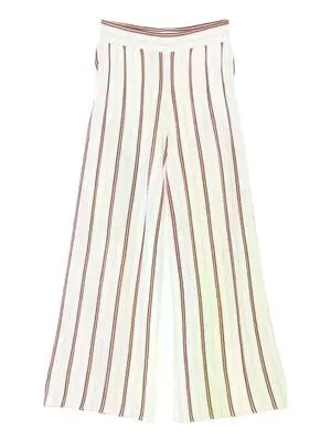 Eric Bompard Striped Palazzo Pants - White