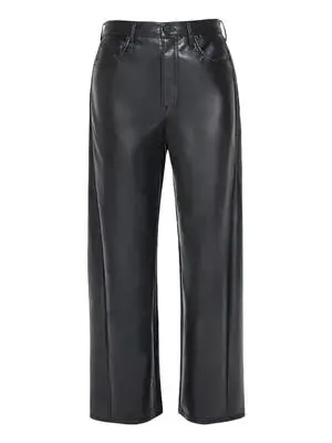 MOTHER Leather Trousers - Black