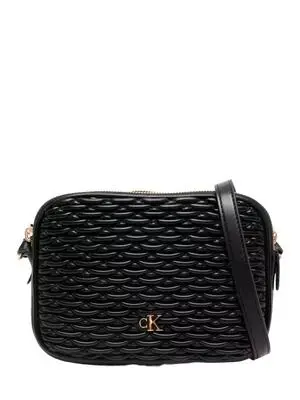 Calvin Klein Pleated Double Zip Crossbody Bag - Black
