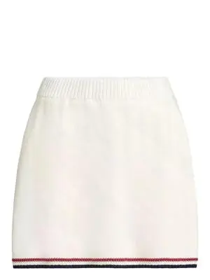Brunello Cucinelli Cotton Piqué-effect Knit Mini Skirt - White
