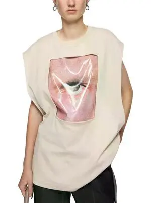 Acne Studios Logo-print Sleeveless T-shirt - Neutrals