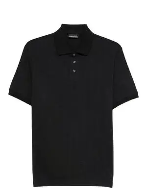 Emporio Armani Monogram-pattern Polo Shirt - Blue