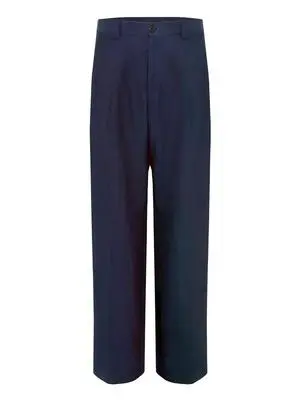 LANEUS Buttoned-flap-pocket Trousers - Blue