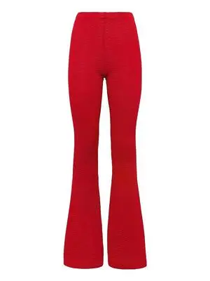LANEUS Knit Flared Trousers - Red