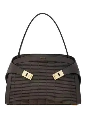 FERRAGAMO Hug Soft Woven-design Tote Bag - Brown