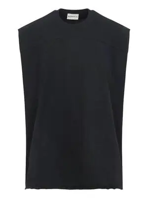 MORDECAI Striped Back Sleeveless Vest - Black