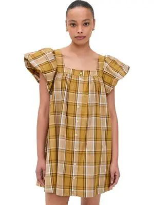 Sea Copeland Plaid Mini Dress - Yellow