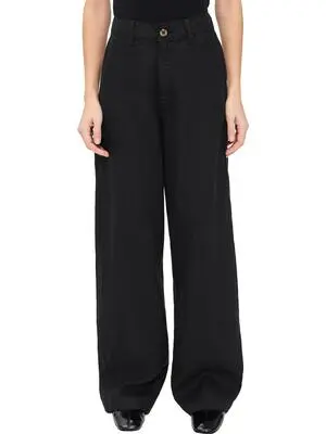 DL1961 Relaxed Linen Trousers - Black Linen
