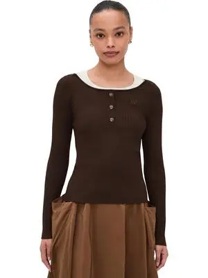 Baum Und Pferdgarten Clary Long Sleeve Top - Hot Fudge