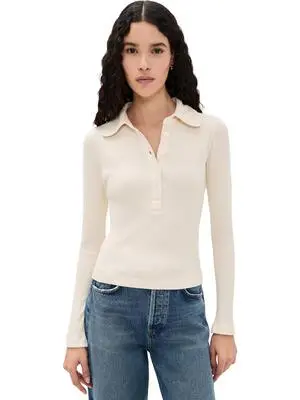 Citizens Of Humanity Brea Polo Knit Top - Dune