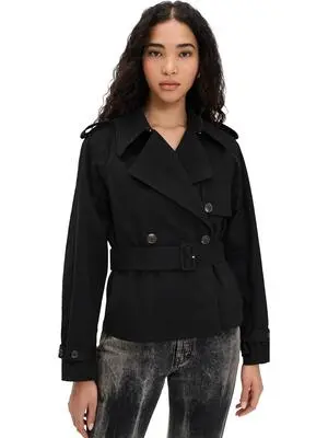Good American Twill Trench Jacket - Black