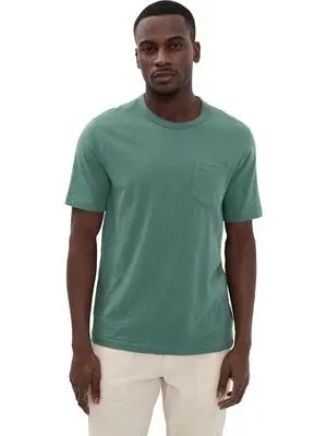 Faherty Brand Sunwashed Pocket Tee - Island Spruce