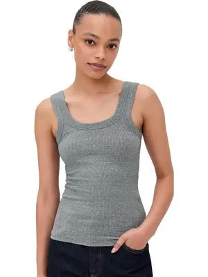 Rag & Bone Essential Rib U Neck Tank - Heather Grey