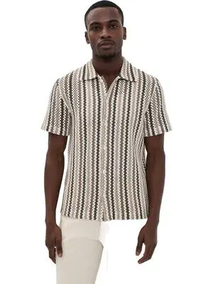 Vince Tulum Stripe Short Sleeve Shirt - Wilderness Combo