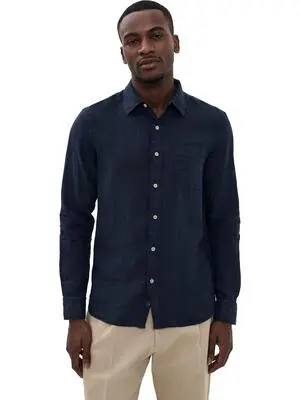 Faherty Brand Laguna Linen Shirt - Island Navy