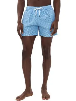 Fedeli Madeira Swim Trunks - Blue Circular Print