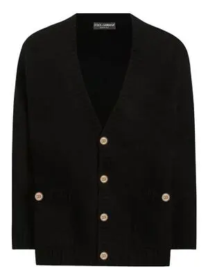 Dolce & Gabbana Wool Blend Button-down Cardigan - Black