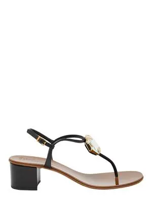GIUSEPPE ZANOTTI Rock 40 Crystal-embellished Leather Sandals - Black