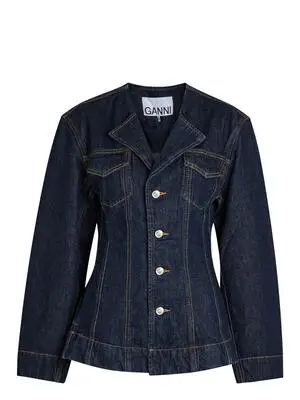 GANNI Panelled Jacket - Denim