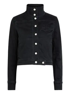 COURREGES Reedition Logo Stretch-denim Jacket - Black