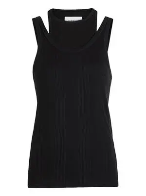ARMARIUM Layered Ribbed Cotton Tank - Black