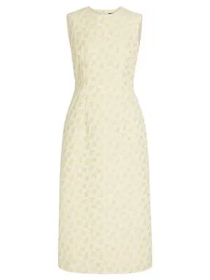 Simone Rocha Bustle Contour Floral Cotton-blend Midi Dress - Green