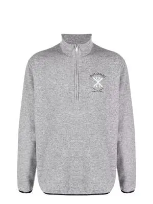 Brunello Cucinelli Embroidered Cotton-cashmere Sweatshirt - Grey