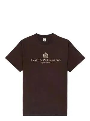 SPORTY & RICH H&W Crest Graphic-Print T-Shirt Brown