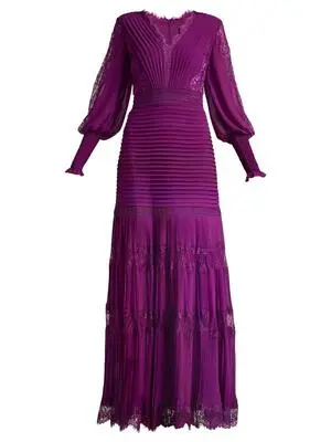 Tadashi Shoji Pleated Maxi Dress - Purple