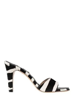FERRAGAMO Pony Skin Heeled Slide Black