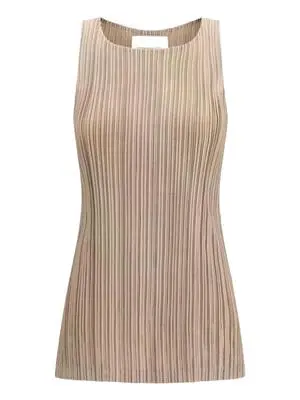 GONGDID DESIGN Sleeveless Pleated Top - Neutrals