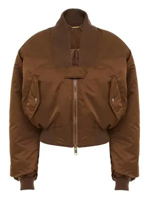 Chloé Nylon Bomber Jacket - Authentic Brown