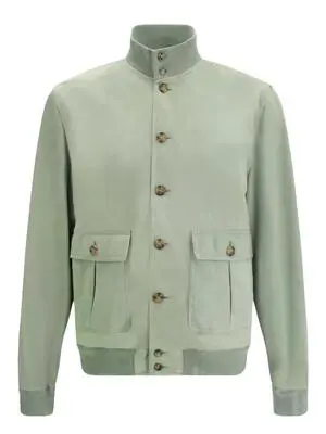 VALSTAR Buttoned Calf Leather Jacket - Green