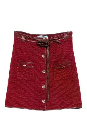 BLUGIRL Tweed Buttoned Mini Skirt - Red