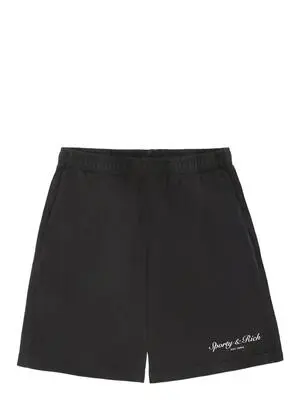 SPORTY & RICH Stallion Logo Tack Shorts - Black