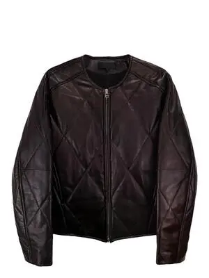 OMAR AFRIDI Quilted Leather Jacket - Brown